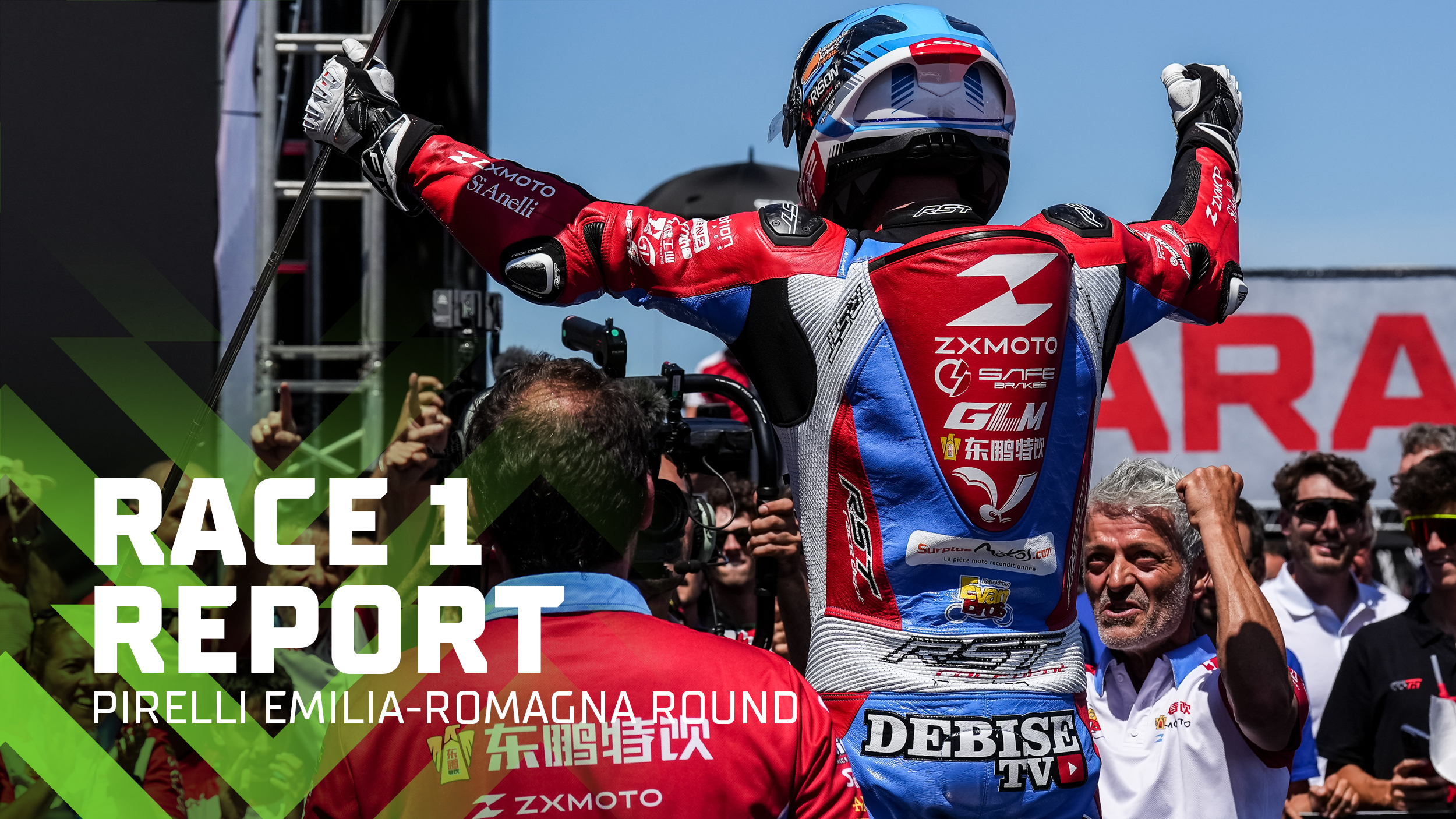 DEBISE AT THE BUZZER: The ZXMOTO pulled off a last lap stunner to seal ...